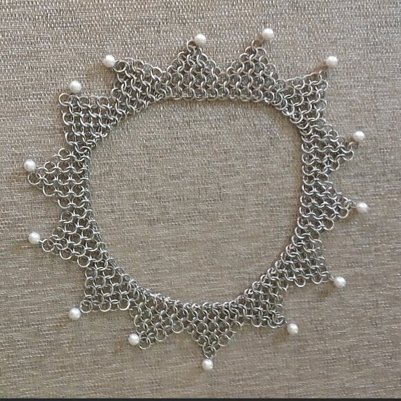 hand made | Accessories | Chainmail Coronet Circlet Wpearl Beads ...